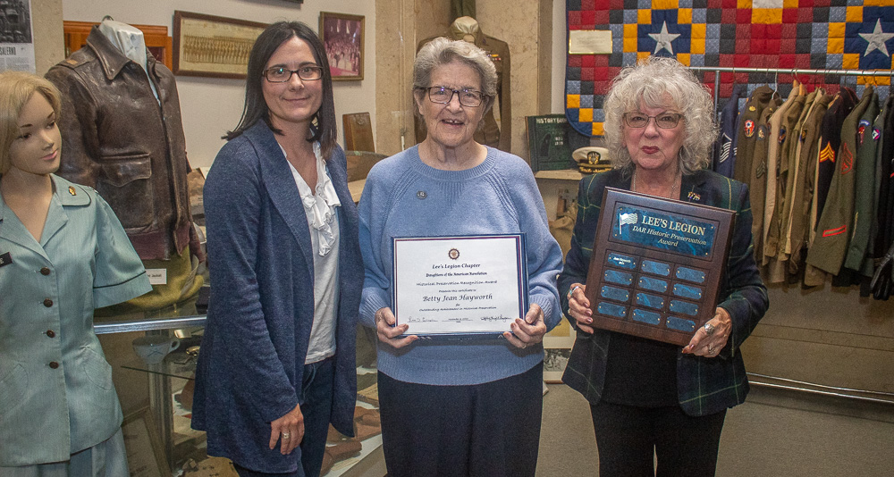 Jean Hayworth receives first Historical Preservation Award from local ...