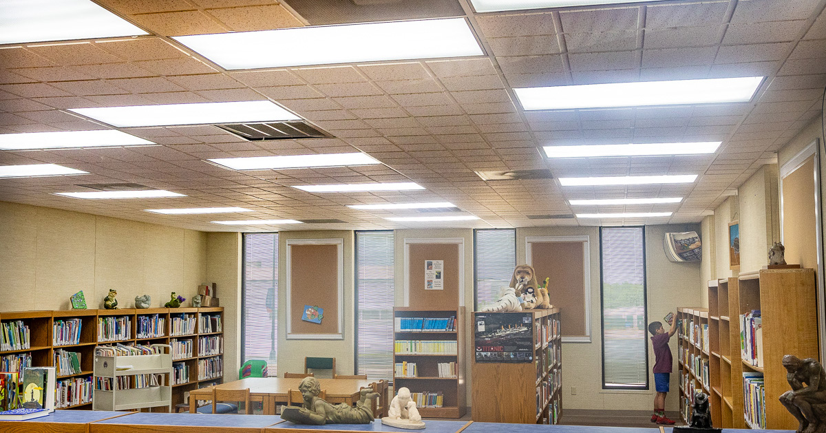 Breckenridge Library gets new LED lighting installed; carpeting to be ...